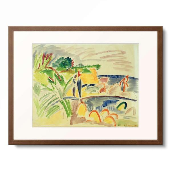 Kirchner, Ernst Ludwig 1880-1938."Beach on Fehmarn", 1912.(Fehmarn: island in the Baltic Sea.)Watercolour over pencil, 4...