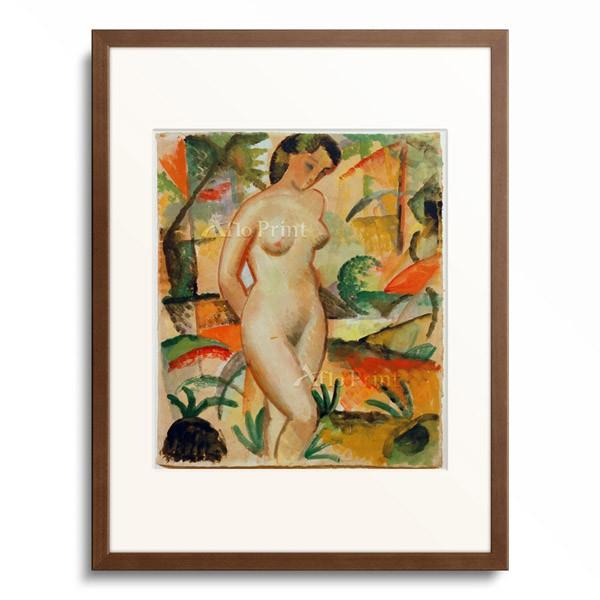 Macke, August 1887-1914."Akt, stehend" (nude, standing), 1912.Gouache and watercolour on cardboard,46.5 × 40.5cm.Permane...