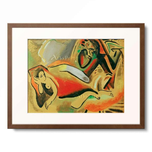 Macke, August 1887-1914."Marchen (Sindelsdorf) ", 1911.Watercolour, opaque white, gold bronze and gum arabic on paper,32...