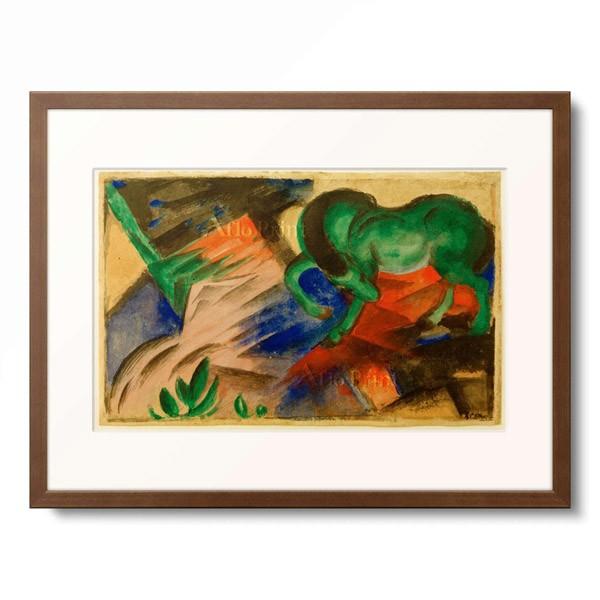 Marc, Franz 1880-1916."Green Horse", 1912.Tempera, 22.5 × 35.4cm.Private Collection.Kochel am See, Franz Marc Museum.