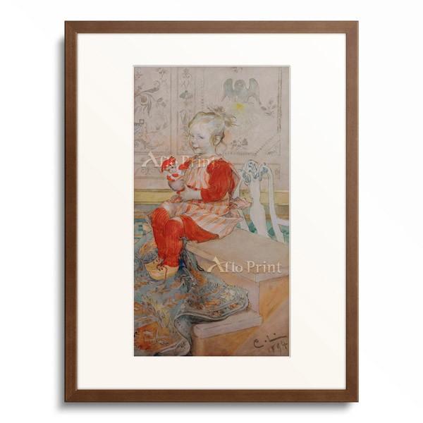 Larsson, Carl 1853-1919."Lisbeth", 1894.(Lisbeth, the artist’s daughter, aged three, sitting on the model’s plinth in th...