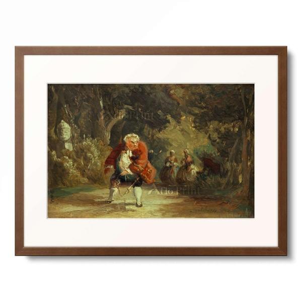 Spitzweg, Carl 1808-1885."The Hindered Cavalier", circa 1845.(18th-century scene).Oil on paper transferred to wood, 12.7...
