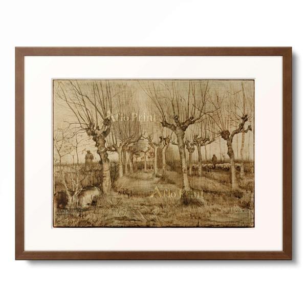 Gogh, Vincent van 1853-1890."Pollard Birches", March 1884, Nuenen.Pencil, pen and brown ink (orig. black),heightened wit...