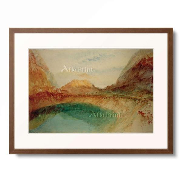 Turner, William (Joseph Mallord W.). 1775-1851."Lake in the Swiss Alps",c. 1848/50.Watercolour, pen with red ink,27.2 × ...