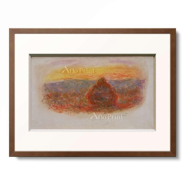 Monet, Claude. 1840-1926."Meule, soleil couchant" (Hay Stack at Sunset), 1909.Oil on Velin paper (wove), 11.7 × 19 cm.Ja...