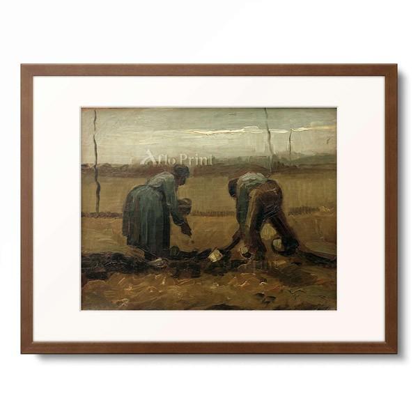 Gogh, Vincent van. 1853-1890."Planting potatoes (Peasant couple planting potatoes, couple working the fields), Nuenen, A...