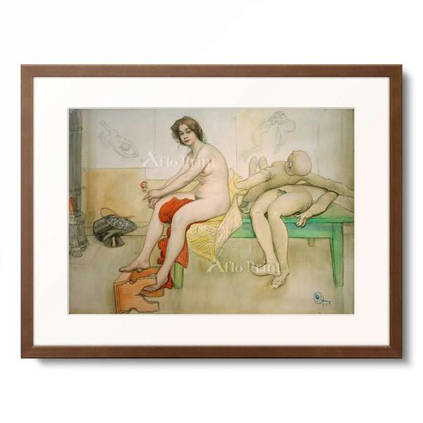 Larsson, Carl 1853-1919."On the Models’ Platform", 1906.Charcoal, ink, watercolour and gouache,57 × 77.5cm.GKM 1235Goteb...