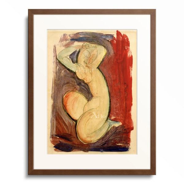 Modigliani, Amedeo. 1884-1920."Red Caryatid", 1914/15.Tempera on paper, 34 × 25 cm.Private collection.WARNING! THIS PAIN...