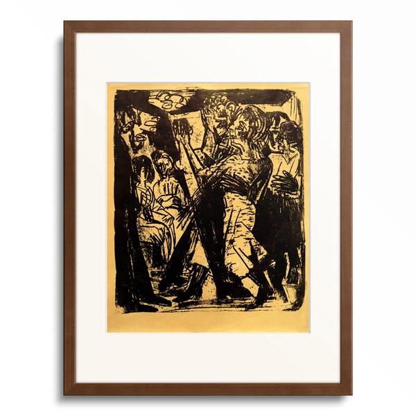 Kirchner, Ernst Ludwig. 1880-1938."Tanzendes Bauernpaar"(Farmer’s Dance), 1920.Lithograph, 66,5 × 54 cm.Hamburg, private...