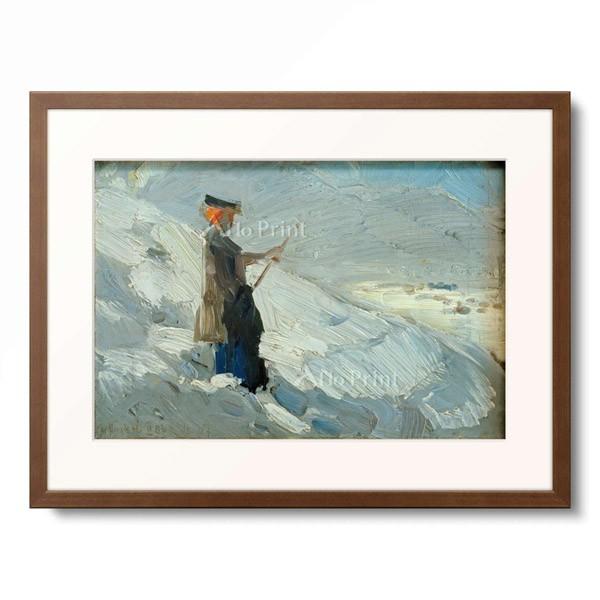Marc, Franz 1880-1916."Woman standing in a winter landscape",1906.Oil on canvas, 27.5 × 40.5 cm.Private Collection.