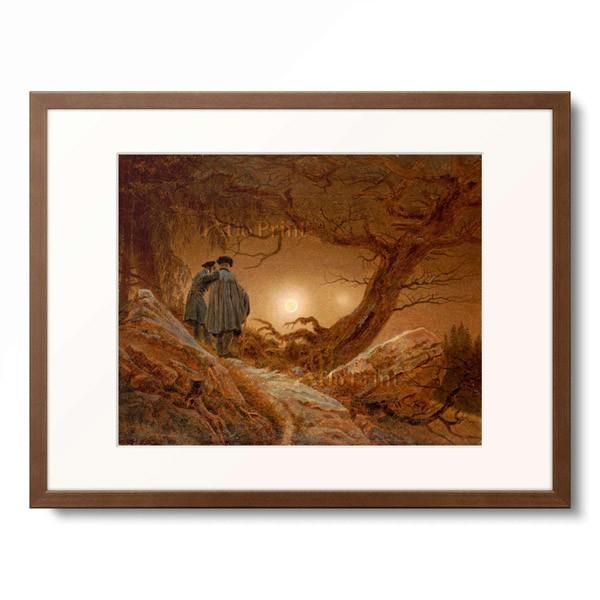Friedrich, Caspar David 1774-1840."Zwei Maenner in Betrachtung des Mondes"(two men contemplating the moon),1819/20.Oil o...