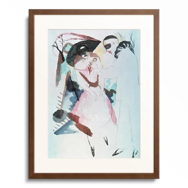 Macke, August 1887-1914."Pierrot und Dame" (Pierrot and Lady), 1913.Black and coloured ink,34.5 × 24.7 cm.Berlin, SMB, K...