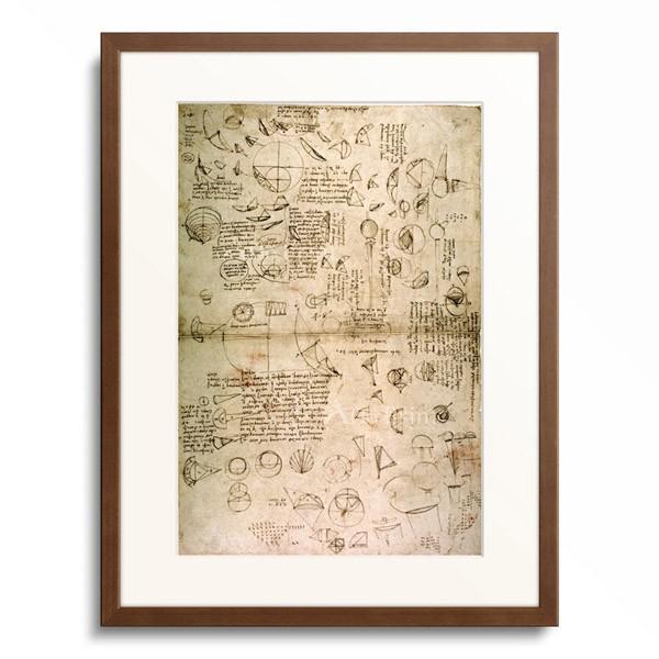 Leonardo da Vinci 1452-1519.Geometrical studies: Squaring the circle a. o.Pen and ink and charcoal drawing.497 × 331 mm....