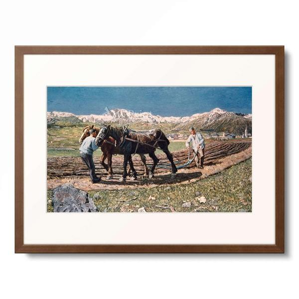 Segantini, Giovanni 1858-1899."Plowing peasant".Painting.