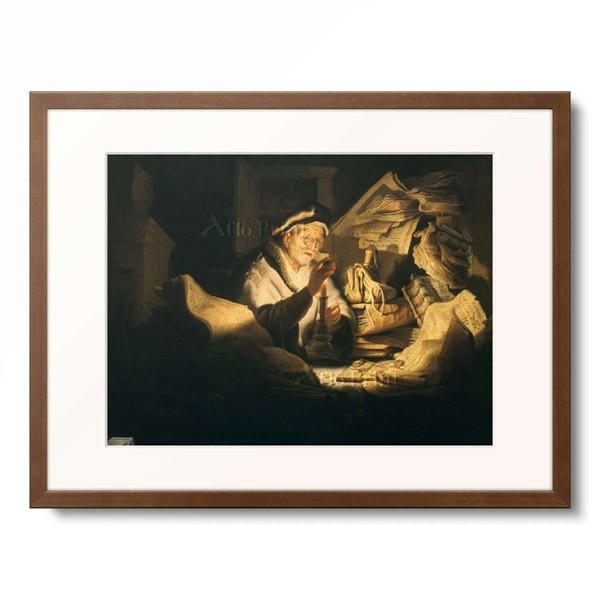 Rembrandt, Harmensz van Rijn 1606-1669."The Money Changer" (Allegory of riches- Luk. 12,16-21); 1627.Oil on oak, 31.7 × ...