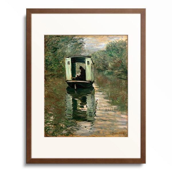 Monet, Claude 1840-1926."Le bateau-atelier" (The studio boat),1876.(Self-portrait of the artist in his studio boat).Oil ...