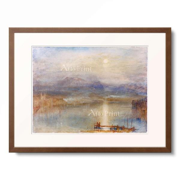 Turner, William 1775-1851."Moonlight on Lake Lucerne with the Rigi in the Distance",c. 1841/44.Watercolour,23 × 30.7 cm....