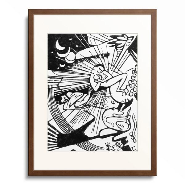 Marc, Franz 1880-1916."Conciliation", 1912.Woodcut, 20 × 25.8cm.Saarbrucken, Saarland-Museum.