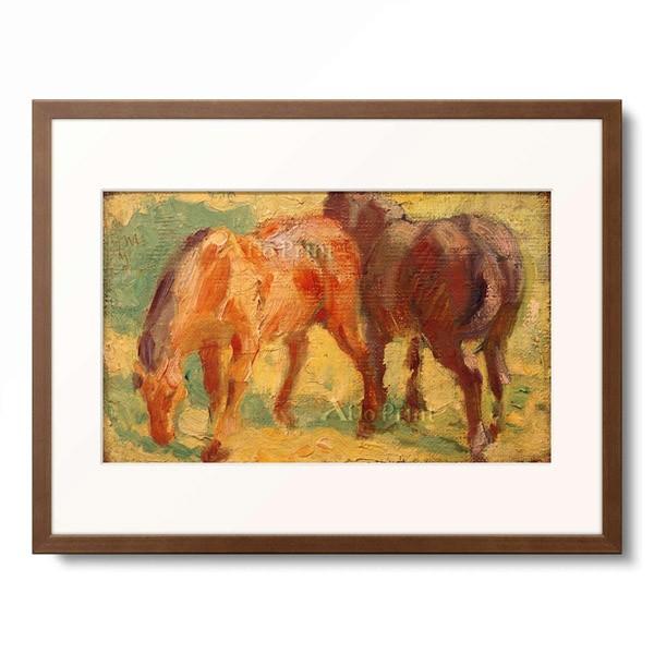 Marc, Franz 1880-1916."Kleines Pferdebild" (Small painting of horses), 1909.Oil on card, 16 × 25 cm.Kochel am See, Franz...