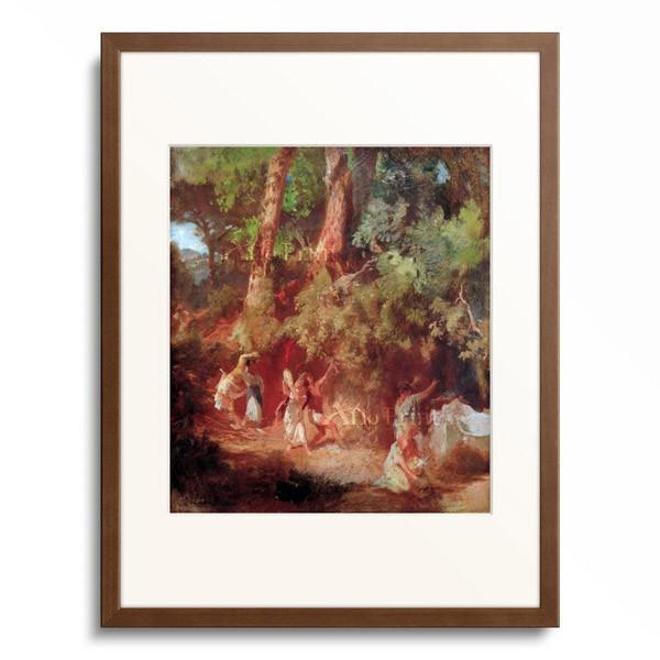 Bocklin, Arnold 1827-1901."Bacchantenfest" (Feast of the Bacchants), 1856.Oil on paper on canvas, 50 × 42cm.Winterthur, ...