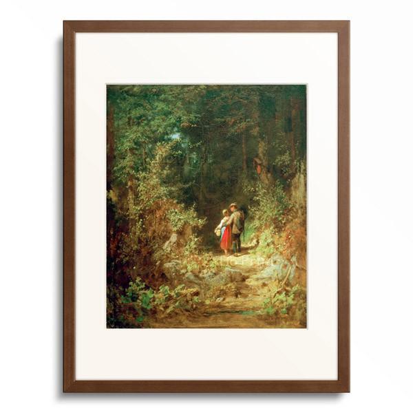 Spitzweg, Carl 1808-1885."Liebespaar im Walde" (pair of lovers in the forest), c. 1860.Oil on canvas, 31 × 25cm.Kassel, ...