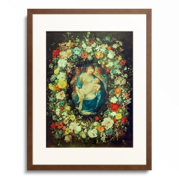 Brueghel, Jan the Elder (1568-1625) and Procaccini, Giulio Cesare (1574-1625)(figures)."Floral wreath with Virgin Mary, ...
