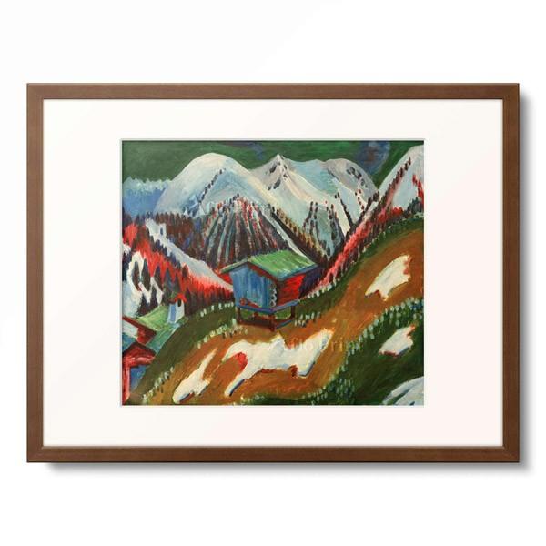 Kirchner, Ernst Ludwig.German painter; 1880-1938."Schneeschmelze. Berglandschaft mit Alphutte" (Snowmelt. Mountain lands...