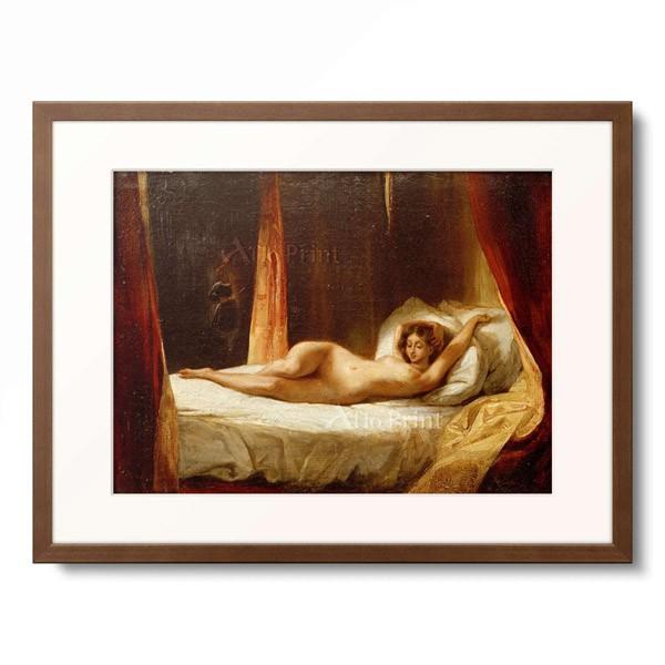Delacroix, Eugene 1798-1863."Odalisque, ou Femme nue couchee avec le valet de chambre" (Odalisque / Reclining nude with ...