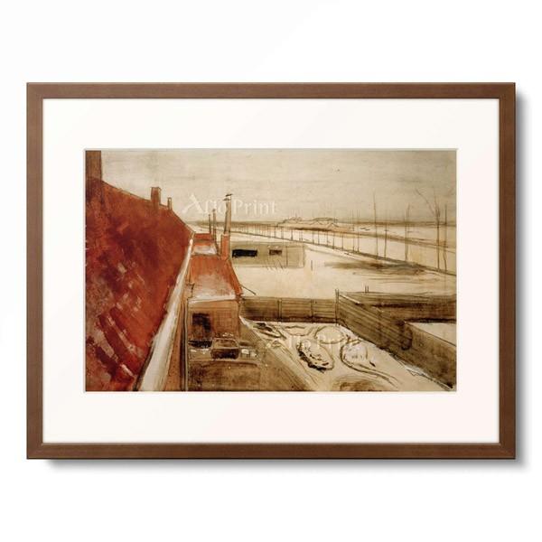 Gogh, Vincent van. 1853-1890."View from the Artist’s Studio in The Hague", 1882/1883.Gouache, watercolour, chalk, ink,40...