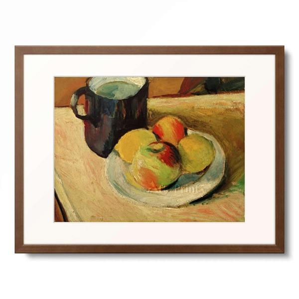 Macke, August 1887-1914."Milchkrug und Apfel auf Teller" (Jug of milk and apples on a plate), 1909.Oil on card, 27 × 35 ...