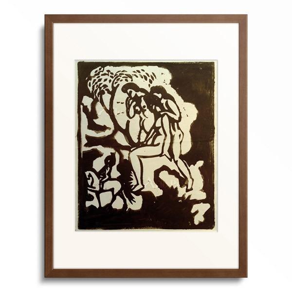 Macke, August 1887-1914."Begrussung" (Greeting), 1912.Linocut, 24.3 × 19.6 cm.Private Collection.