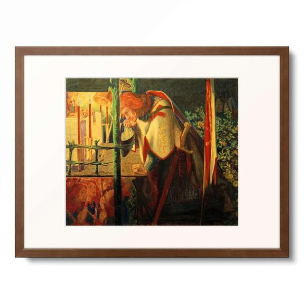 Rossetti, Dante Gabriel.1828-1882, English painter."Sir Galahad at the Ruined Chapel", 1859 (Illustration for Alfred Ten...