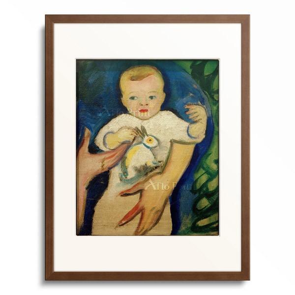 Macke, August 1887-1914."Portrat Walter Macke mit Haschen" (Portrait of Walter Macke with little Rabbit), 1910.Oil on cn...