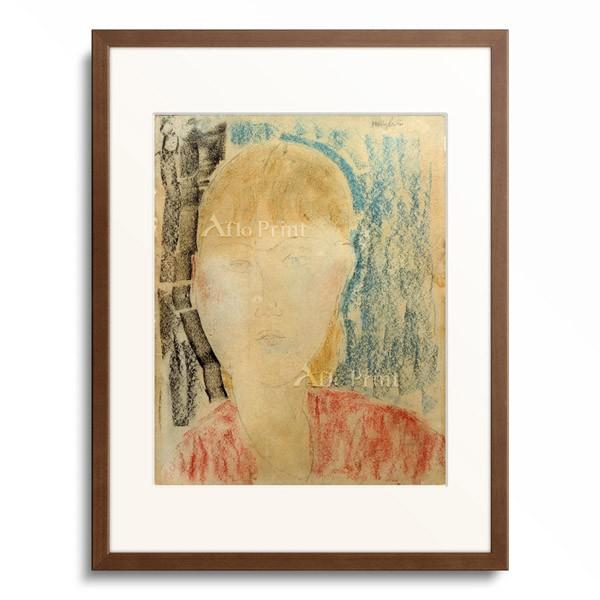 Modigliani, Amedeo. 1884-1920."Le corsage rose" (The red blouse), circa 1913/17.Pastel, watercolour, chalk and pencil on...