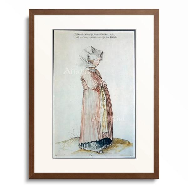 Durer, Albrecht 1471-1528."Nuremberg woman dressed for church", 1500. Inscribed by the artist: "Gedenckt mein In Ewerm R...