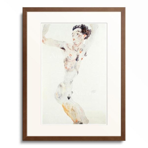 Schiele, Egon,1890-1918,Austrian painter."Maennlicher Akt" (Selbstbildnis), (Male Nude. Self-portrait), 1911.Drawing and...