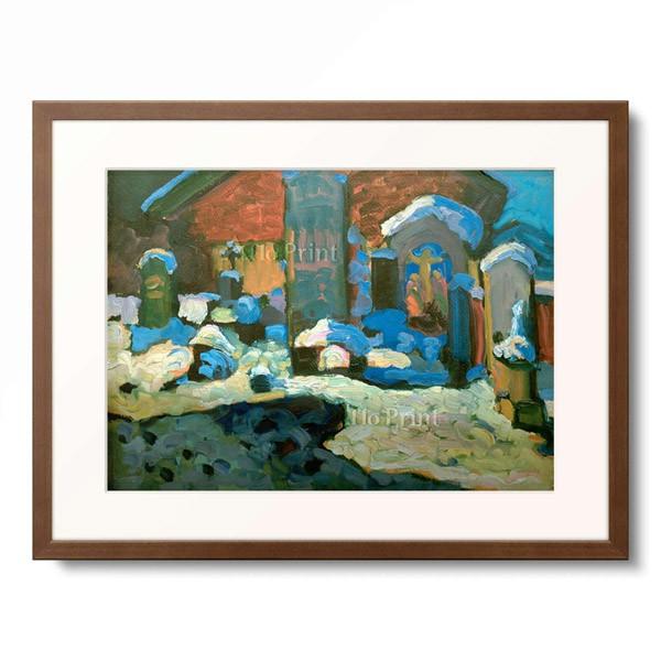 Kandinsky, Wassily 1866-1944.-"Kochel - Cemetery", end of Feb. 1909.-Oil on card, 32.9 × 44.6cm.Munich, Lenbachhaus.