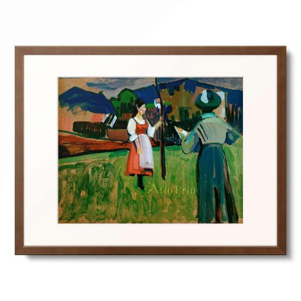 Munter, Gabriele artist; 1877-1962.- "Murnau - Gabriele Munter beim Malen" (Murnau - Gabrielle Munter painting) Summer 1...