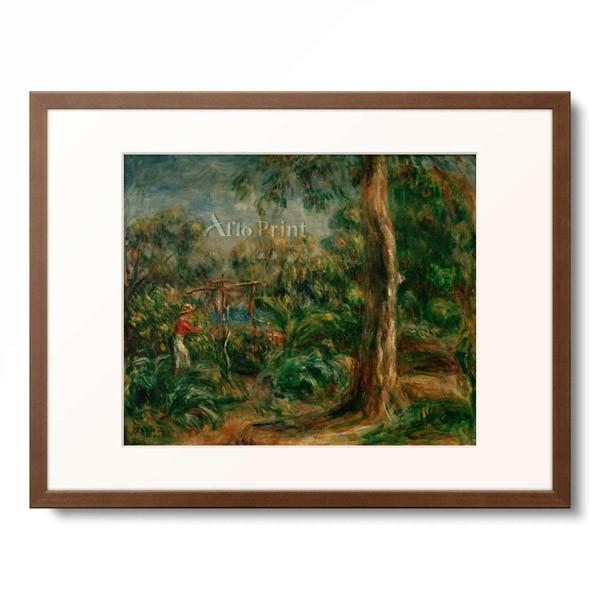 Renoir, Auguste 1841-1919."Le grand arbre. Femme au corsage rouge dans le jardin de Cagnes" (The large tree. Woman with ...