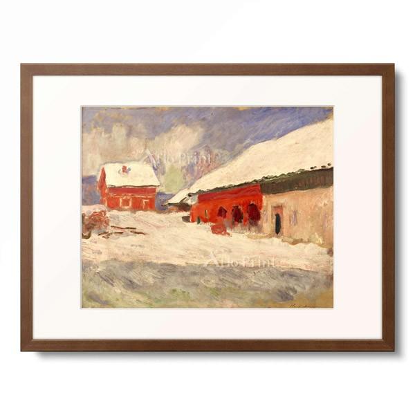 Monet, Claude 1840-1926."Les Maisons rouges a Bj|nnegaard (Norvege) " (The red houses in Bj|nnegaard, Norway), 1895.Oil ...