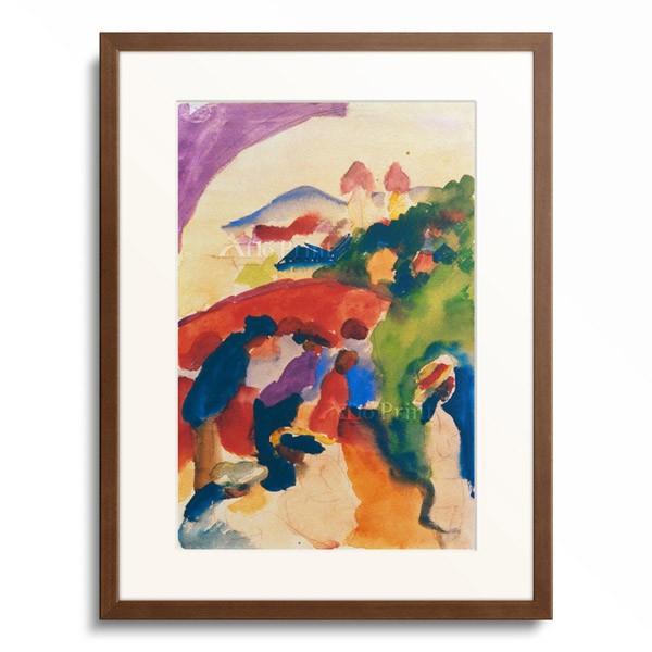 Macke, August 1887-1914."Spazierganger mit Stadt", 1913.(People strolling and city).Watercolour and pencil on paper,24.5...