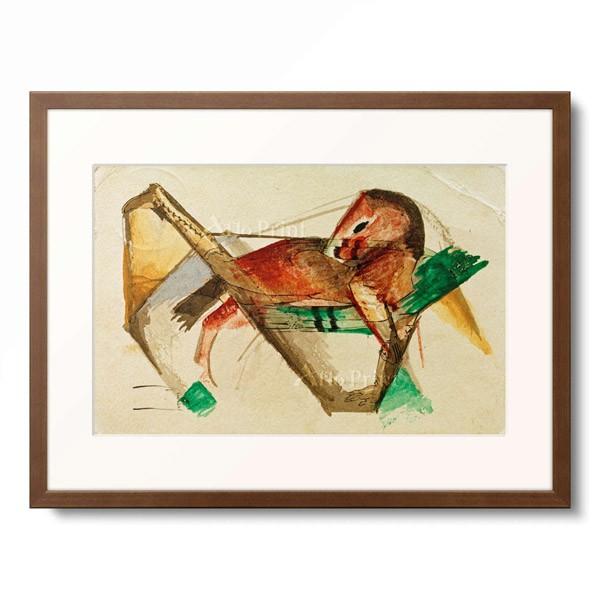 Marc, Franz 1880-1916."Pferdchen in Kaltrosa" (Little horse in cool pink), 1913.Watercolour.(Postcard to Lisbeth and Aug...