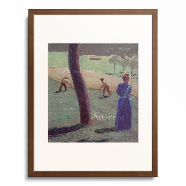 Macke, August 1887-1914."Arbeiter auf dem Feld bei Kandern" (Farm labourers on a field near Kandern), 1907.Oil on paper,...