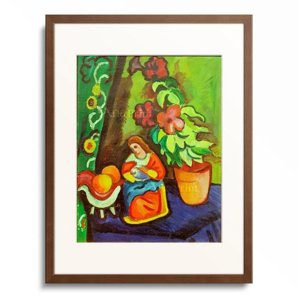 Macke, August 1887-1914."Still life with Madonna, Petunia and Apples", 1911.Oil on canvas and cardboard,67 × 51,5 cm.Bie...