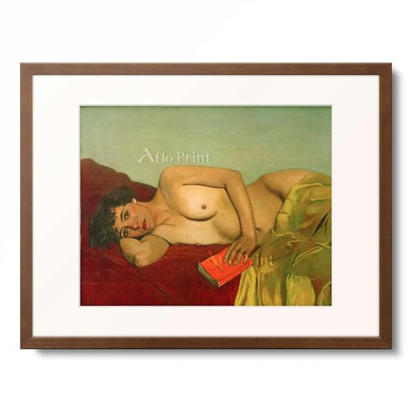 Vallotton, Felix1865-1925,Swiss painter."Finished reading" (Reclining nude with book), 1924.Oil on canvas, 81 x 100 cm.L...