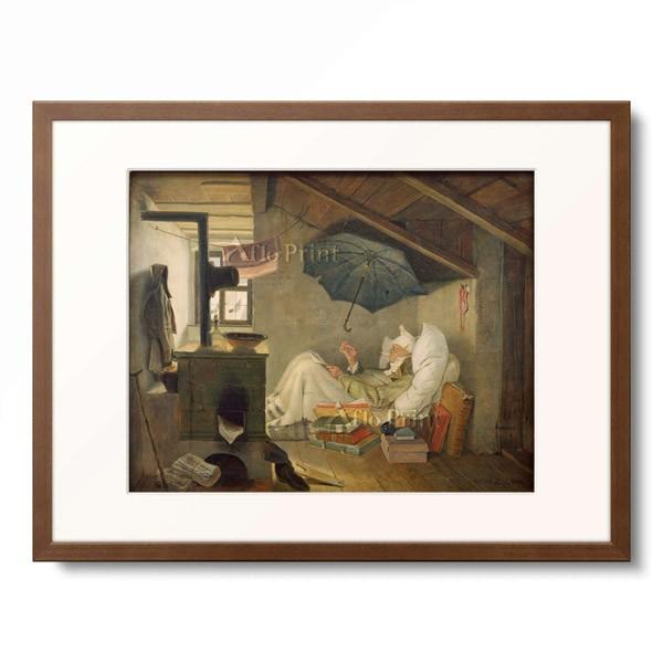 Spitzweg, Carl 1808-1885."Der arme Poet" (The poor poet), 1839(Copy by Carl Spitzweg of his painting in the SMPK, Nation...