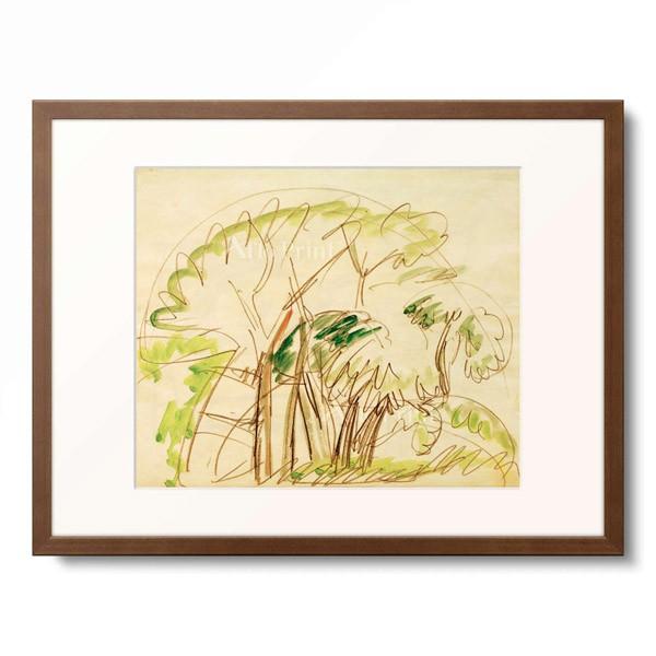 Kirchner, Ernst Ludwig 1880-1938."Grove on Fehmarn", 1913.Water colour and black crayon,38 × 46 cm.Inv. Nr. 5/93Berlin, ...