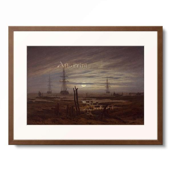 Friedrich, Caspar David 1774-1840."Schiffe auf der Reede" (ships anchored in the roadstead), 1817.Oil on canvas, 21 × 30...