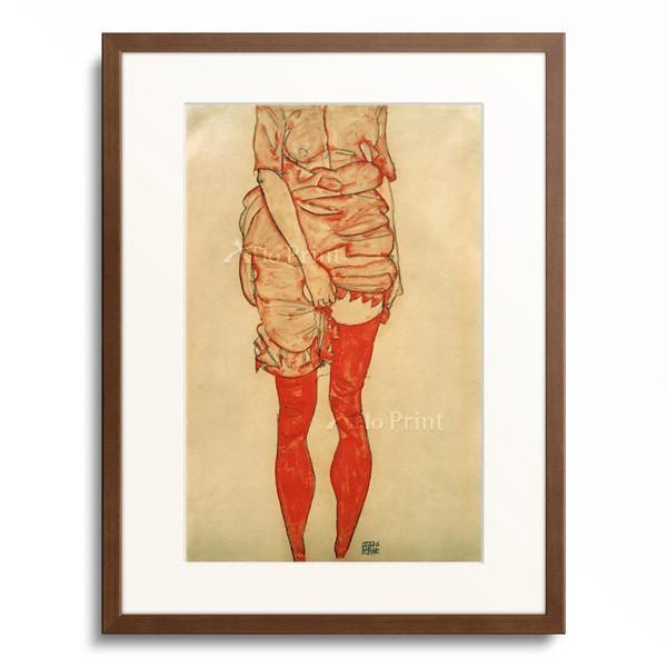 Schiele, Egon,1890-1918,Austrian painter."Stehende Frau in Rot" (Woman in red, standing), 1913.Gouache, watercolour and ...