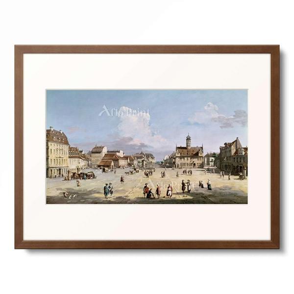 Dresden (Germany)."The Neustadter Markt in Dresden". (View to north; in the middle the "Goldener Reiter", right the Old ...